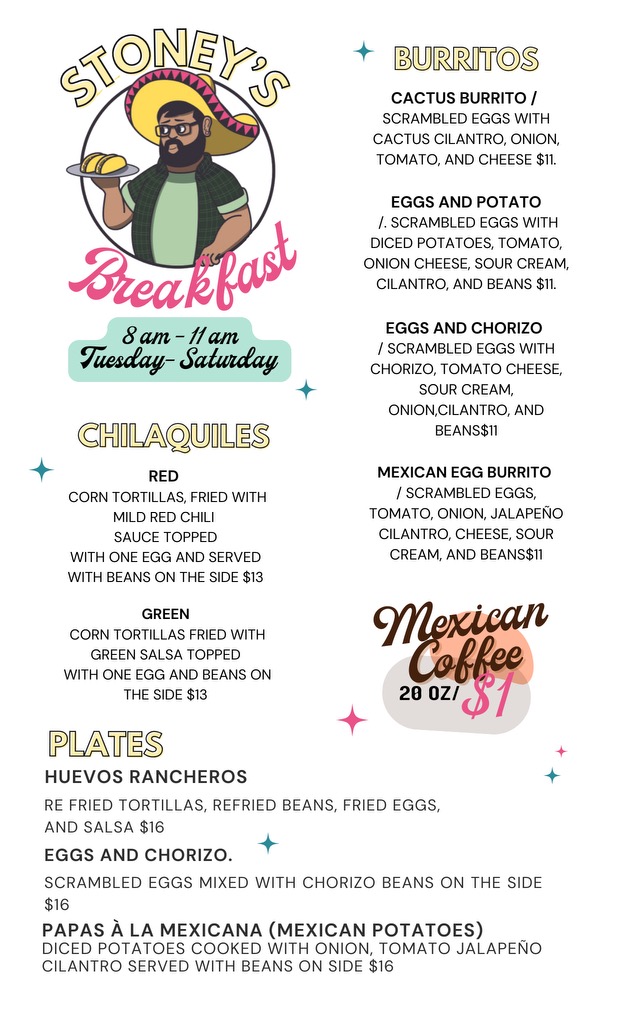 Our Menus - Stoney's Tacos and Burritos